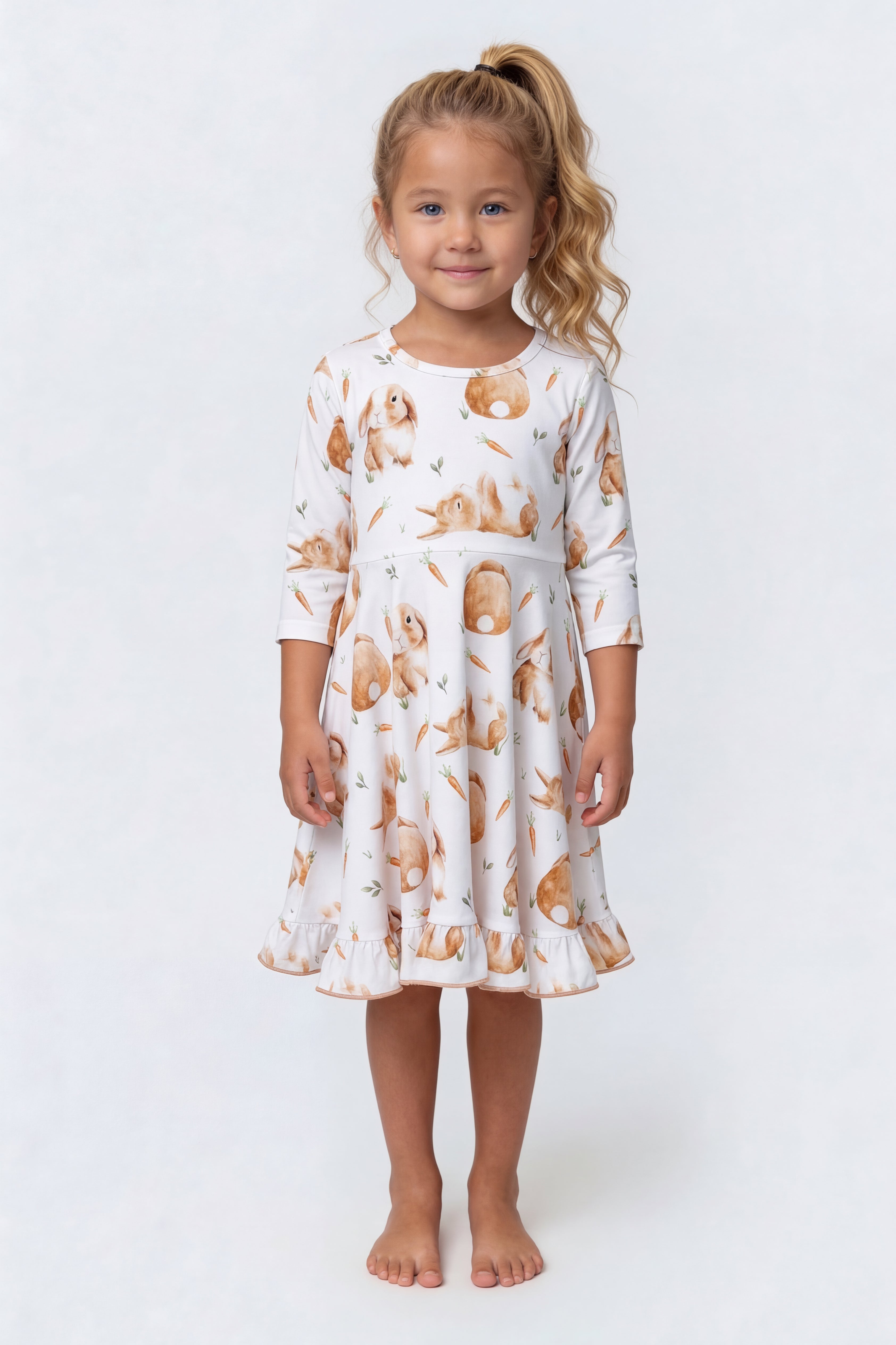 Bunny Bamboo Journey Dress | Girls Twirl Dress | Pure Bambinos